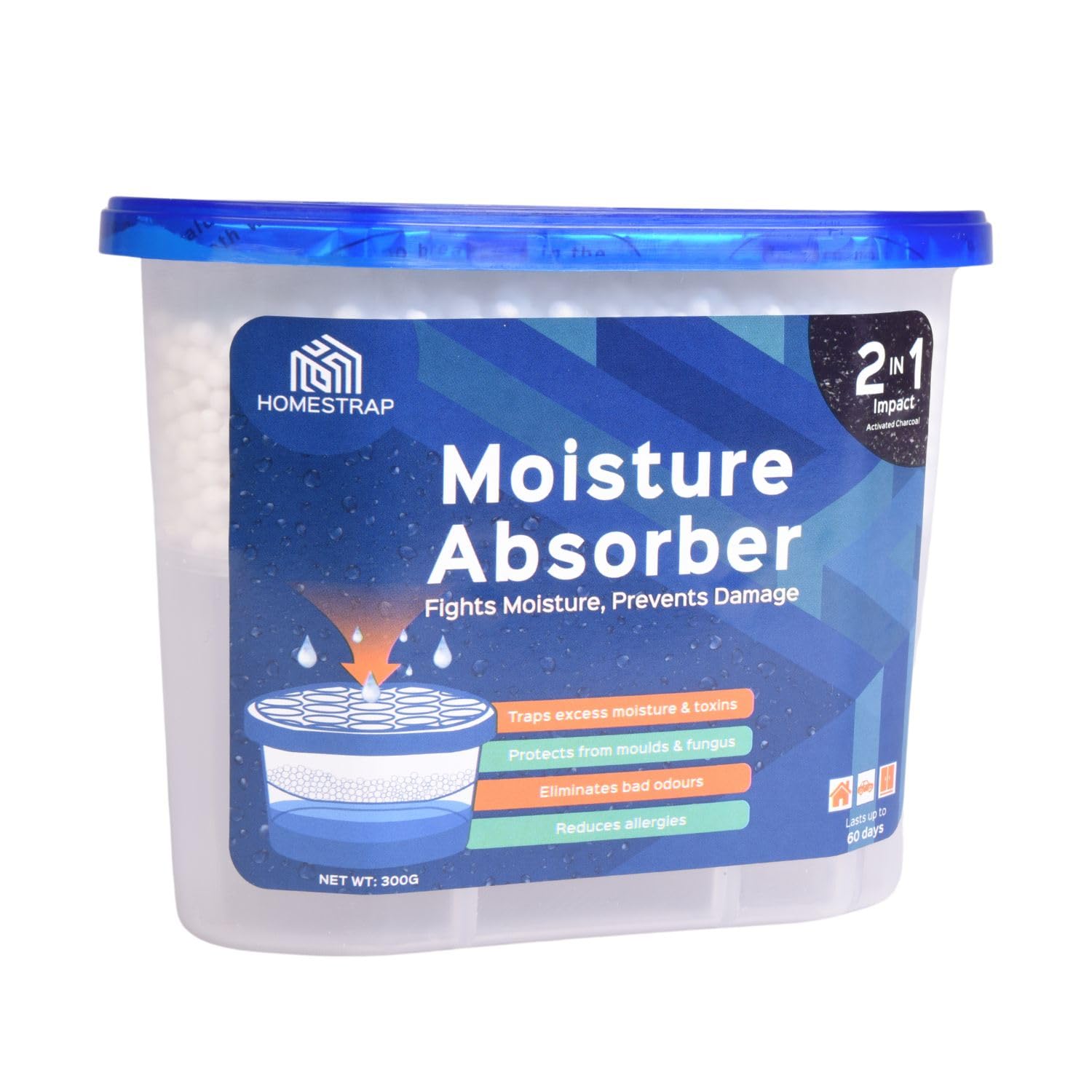 Homestrap Moisture Absorber Box 300 Gram x 2 Pcs With Charcoal ...
