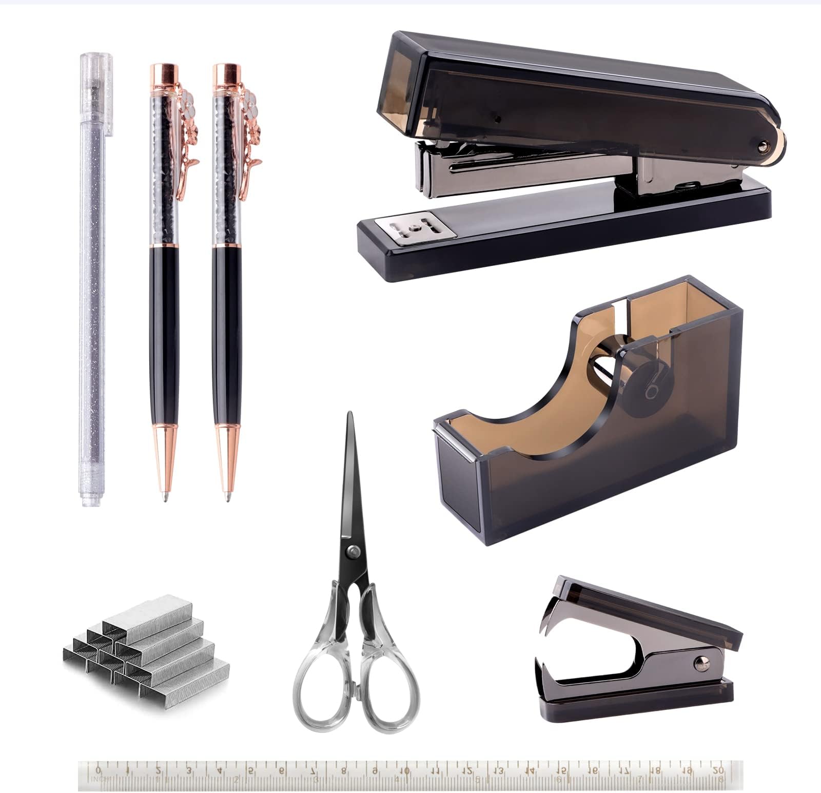 Amazon.com : Stapler and Tape Dispenser Set, 11 in 1 Office Supplies ...