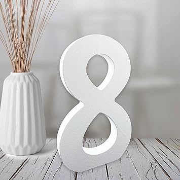 Amazon.com: AOCEAN 4 Inch White Wood Numbers Unfinished Wood Number for ...