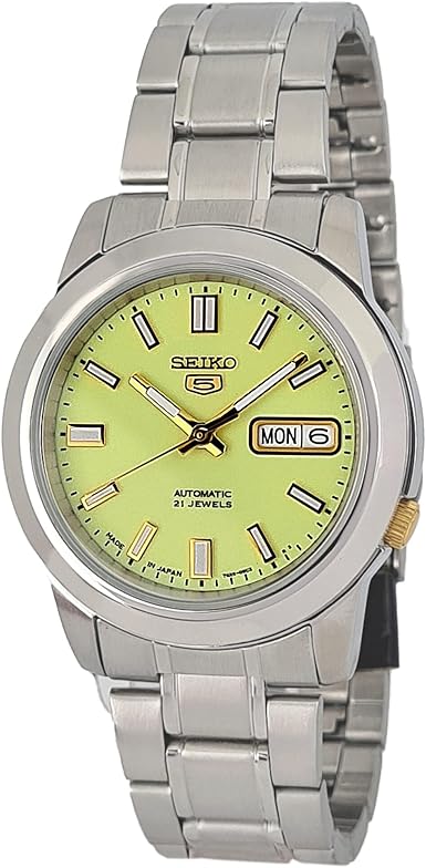 Amazon.com: Seiko Series 5 Automatic Green Dial Men's Watch SNKK19J1 ...