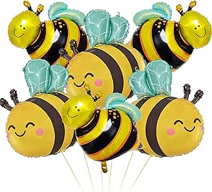Amazon.com: DIYCAM Bumble Bee Balloons for Bee Themed Birthday Party ...