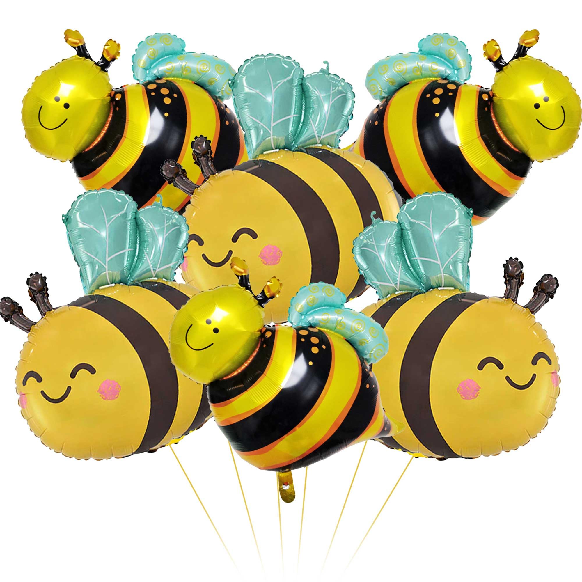 Amazon.com: DIYCAM Bee Balloons, Bumble Bee Balloons for Bee Birthday Party Decoration, 6 Pcs ...