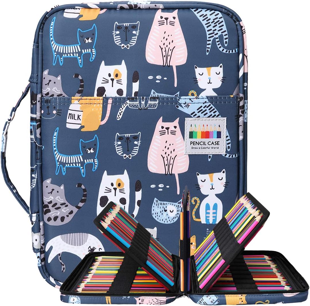 Amazon.com: BTSKY Colored Pencil Case Holder- Big Capacity Deluxe PU ...