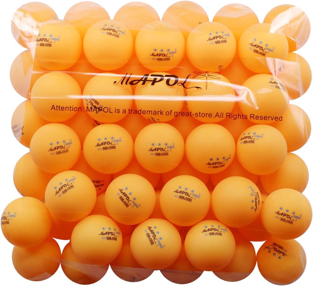 MAPOL Paquete de 50 pelotas de ping pong de alta calidad naranja de 3 ...