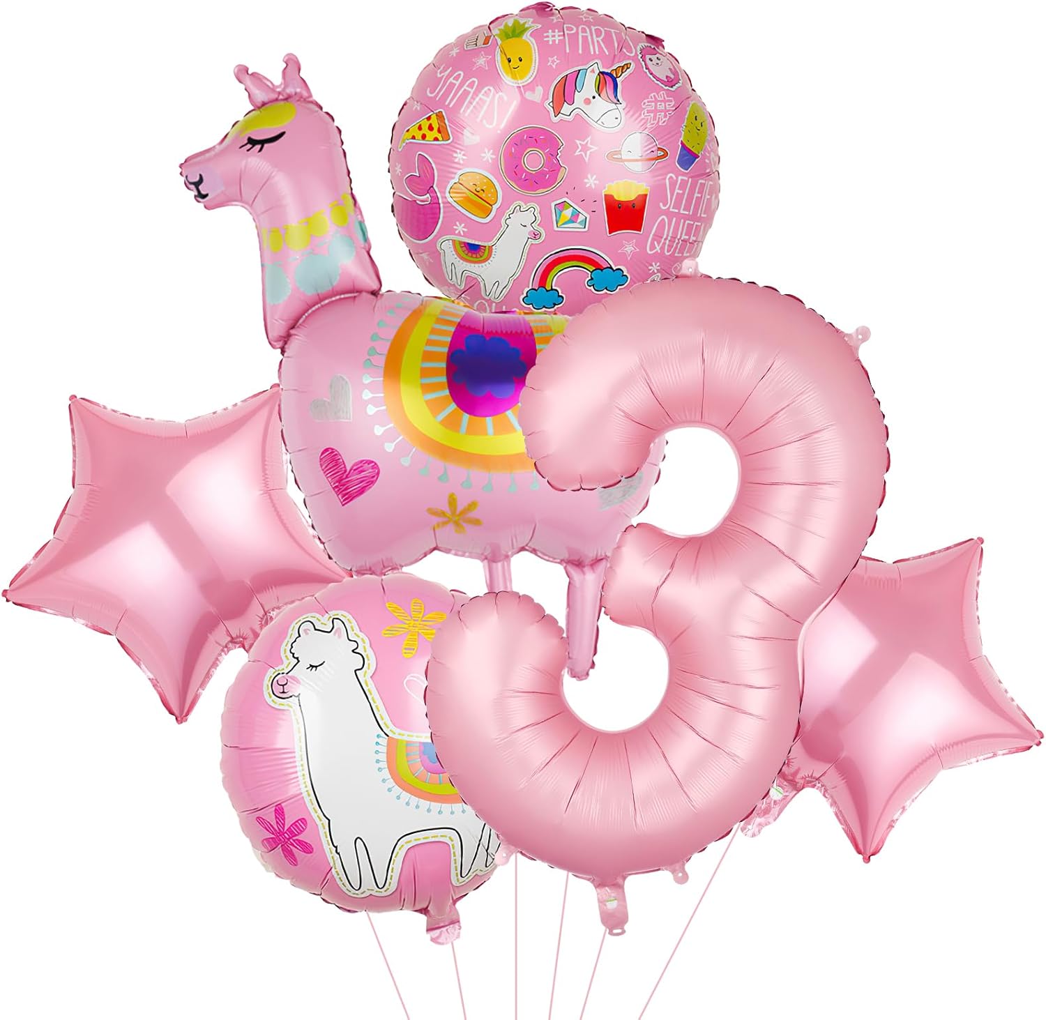 Amazon.com: Llama Alpaca Balloons, 6pcs Pick Alpaca Birthday Number ...
