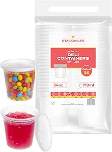 Amazon.com: STACKABLES ~ 36 Pcs Food Storage Plastic Containers with ...