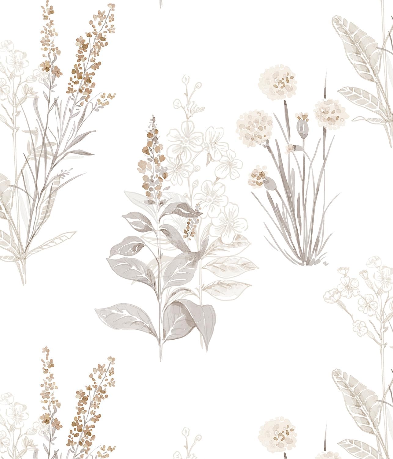 Orainege Peel and Stick Wallpaper Beige Floral Wallpaper Boho Contact ...