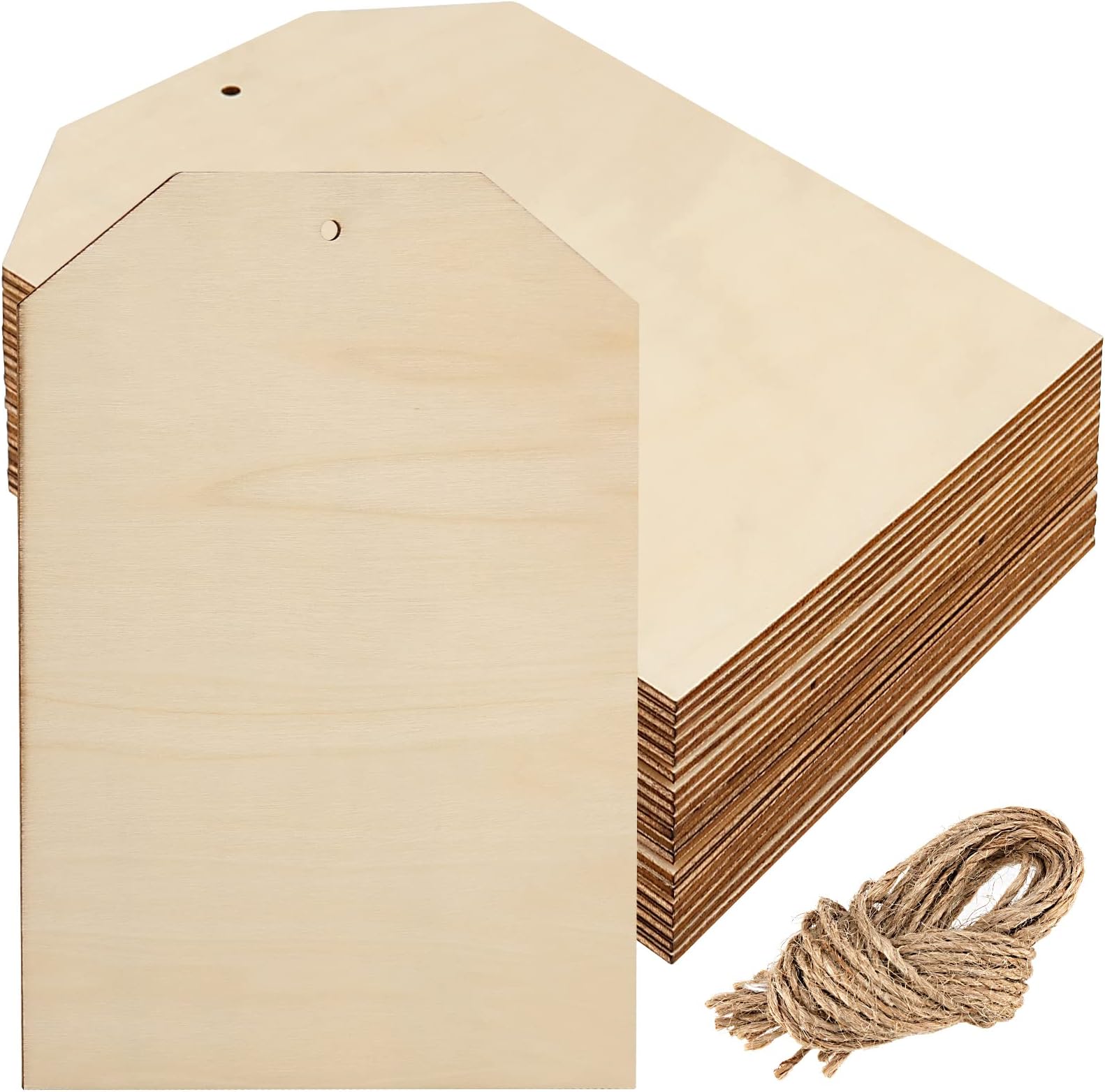Amazon.com: MUKLEI 20 PCS 10 Inch Wooden Gift Tags, Unfinished Wood ...