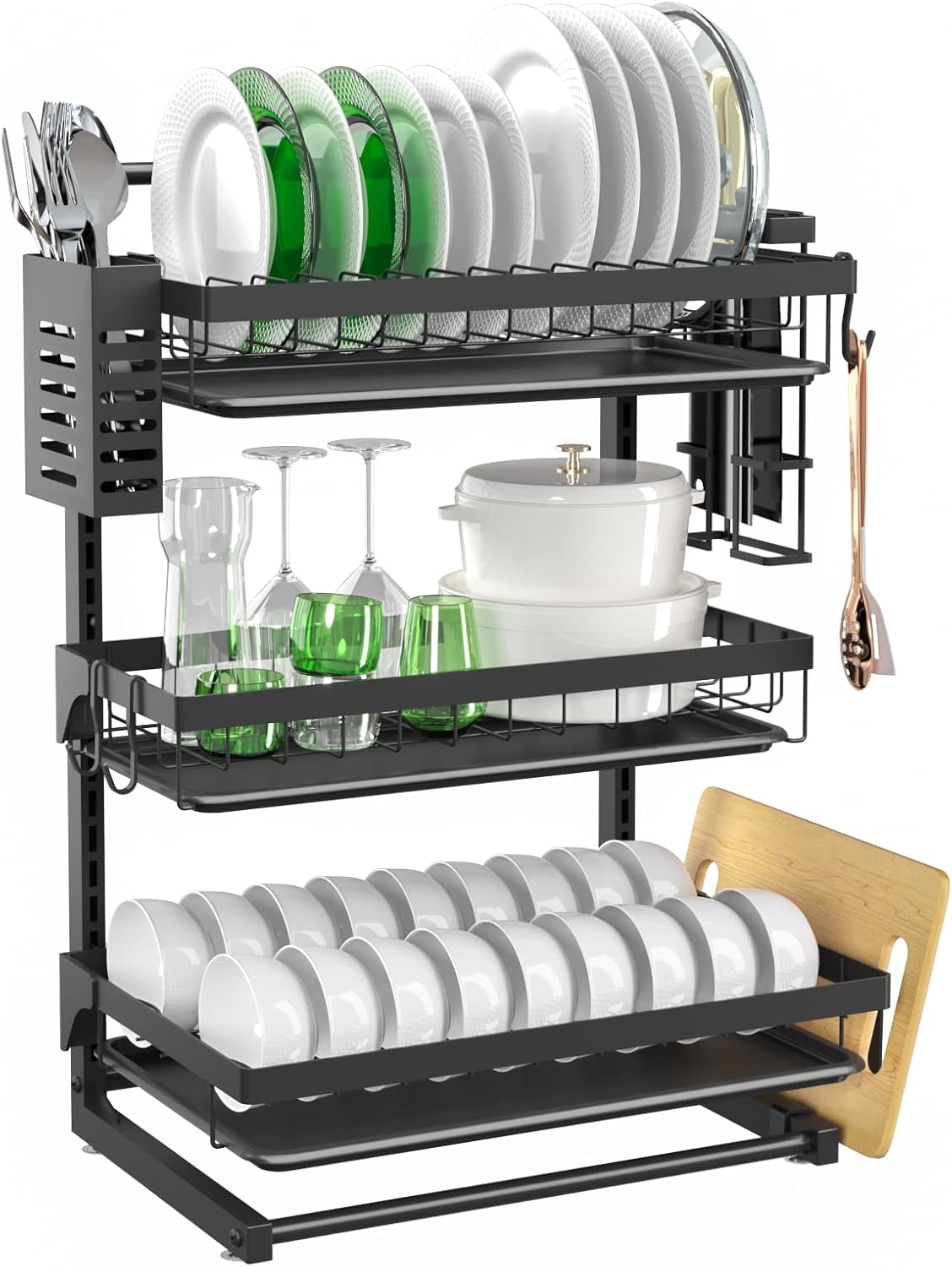 Dripex Dish Drying Rack with Drip Tray, Removable Layers Dish Rack ...