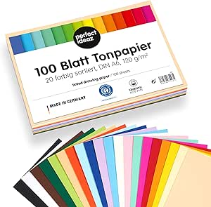 perfect ideaz 100 feuilles de Cartonette DIN-A6 (105 x 148 mm), Papier ...
