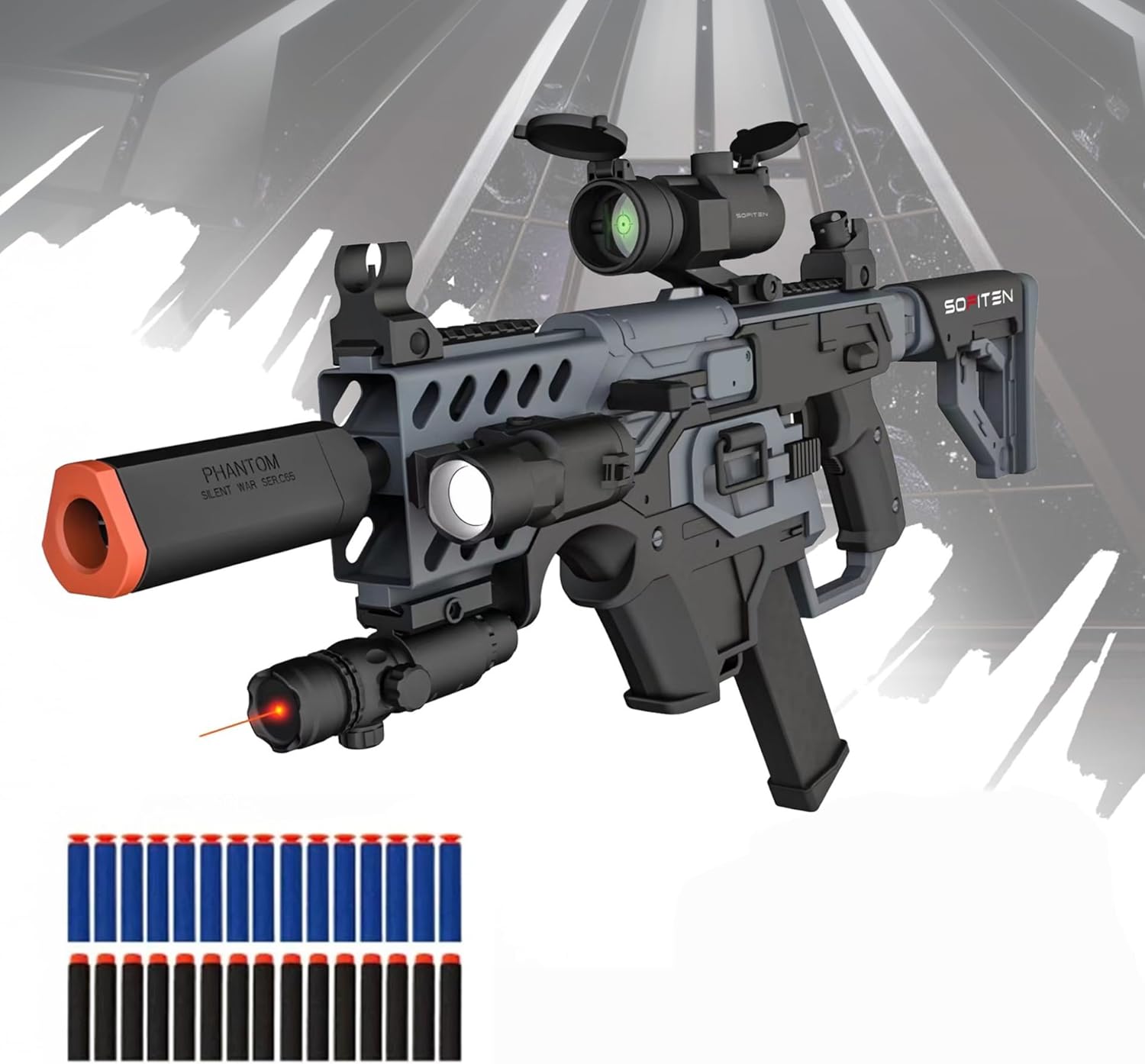 Amazon.com: SOFITEN Toy Gun Automatic Sniper Rifle with Tactical Vest ...