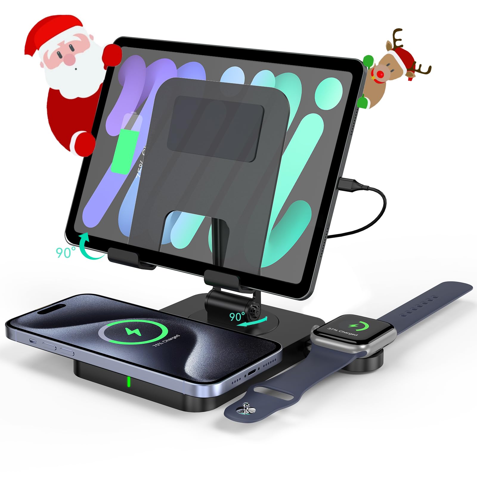 Amazon.com: Wireless Charger for Apple 3 in 1, Mag Safe Charger for ...
