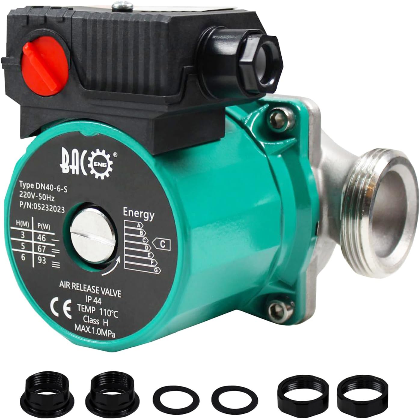 BACOENG Stainless Steel Central Heating Circulator Pump - 1-1/2" 220V ...