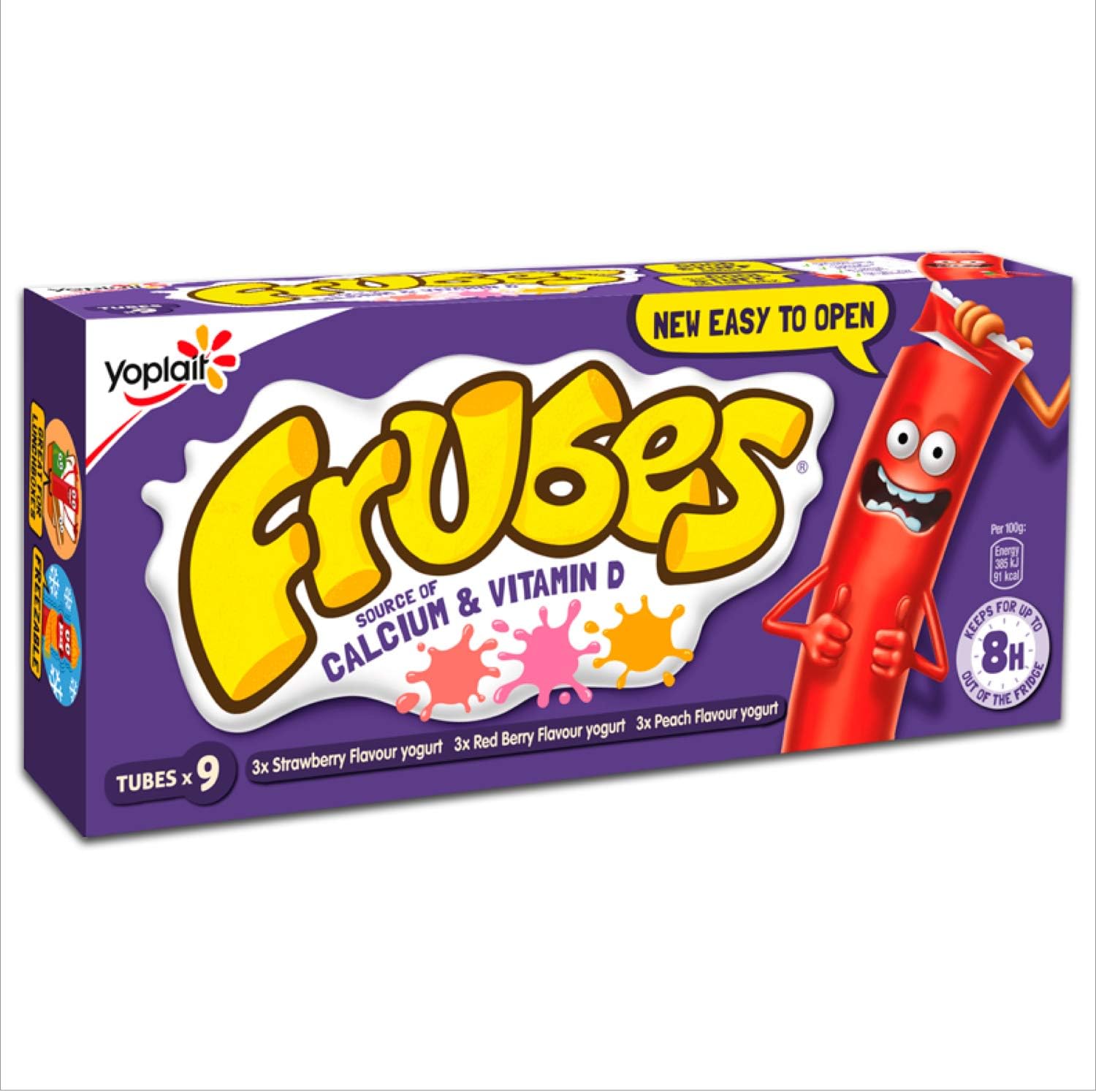Frubes Yogurt, Strawberry, Red Berry and Peach, 9 Tubes : Amazon.co.uk ...