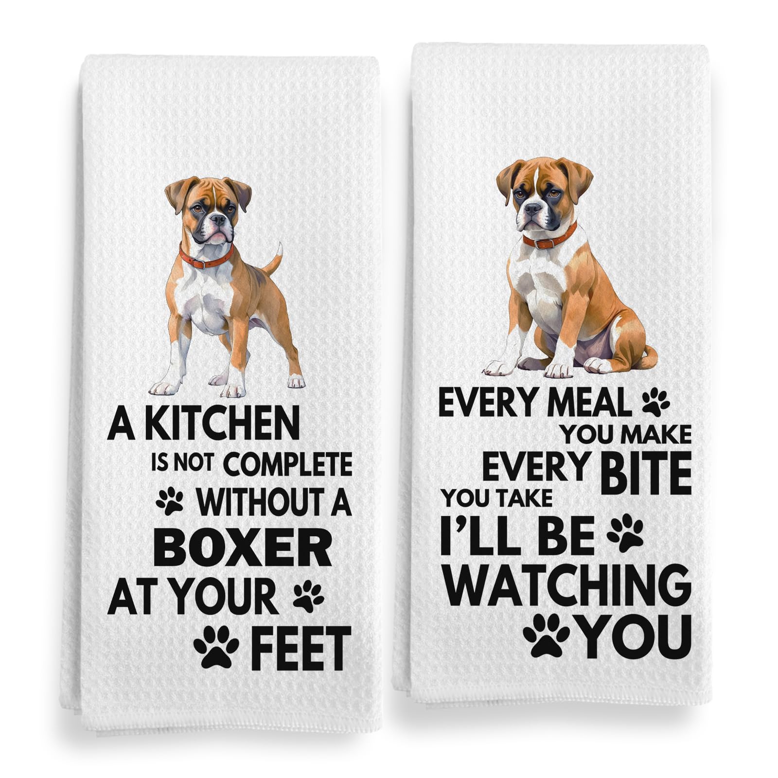 Amazon.com: Qeheb Boxer Dog Kitchen Towels, Every Meal You Make Boxer ...