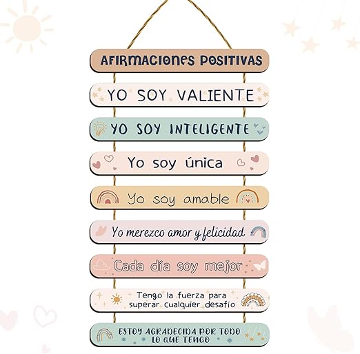 Amazon.com: Rakuto Decoración de pared de afirmaciones positivas en ...