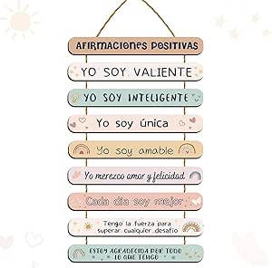 Amazon.com: Rakuto Spanish Positive Affirmations Wall Decor ...