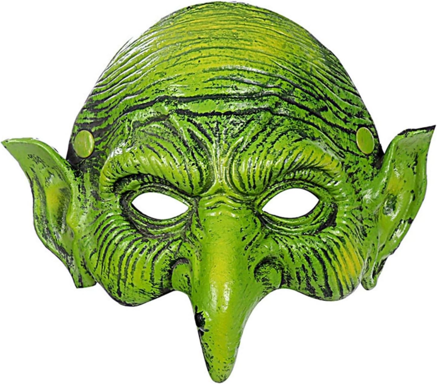 Amazon.com: Dzrige Halloween Witch Mask Green Creepy Mask Scary Half ...