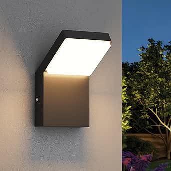Aipsun Outdoor Wall Sconce Modern LED Exterior Lighting Fixtures Black Porch Wall Lights IP65 ...