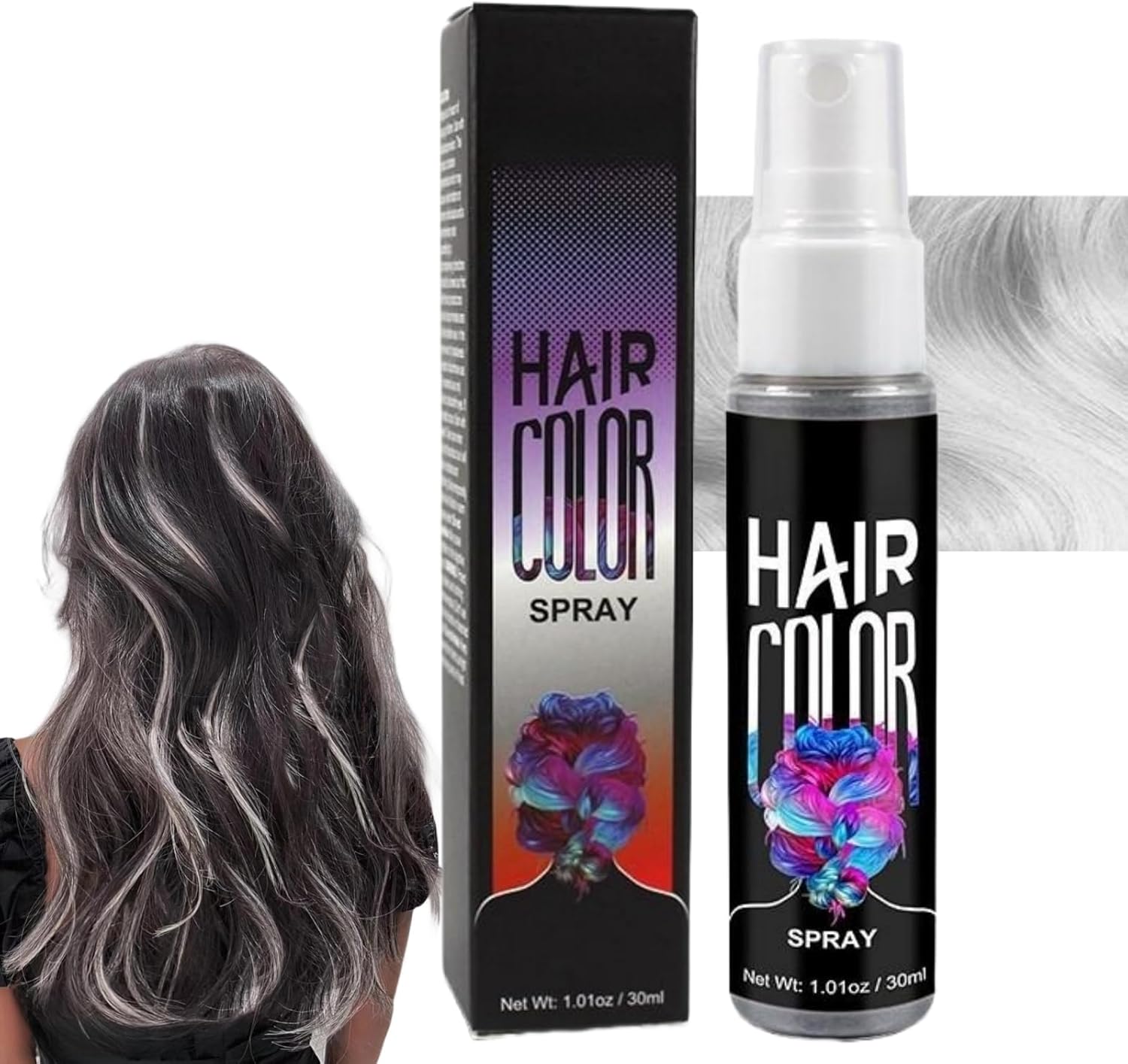 Grey Hair Spray,Wash Out Hair Dye,Grey Hair Spray Temporary,Semi ...