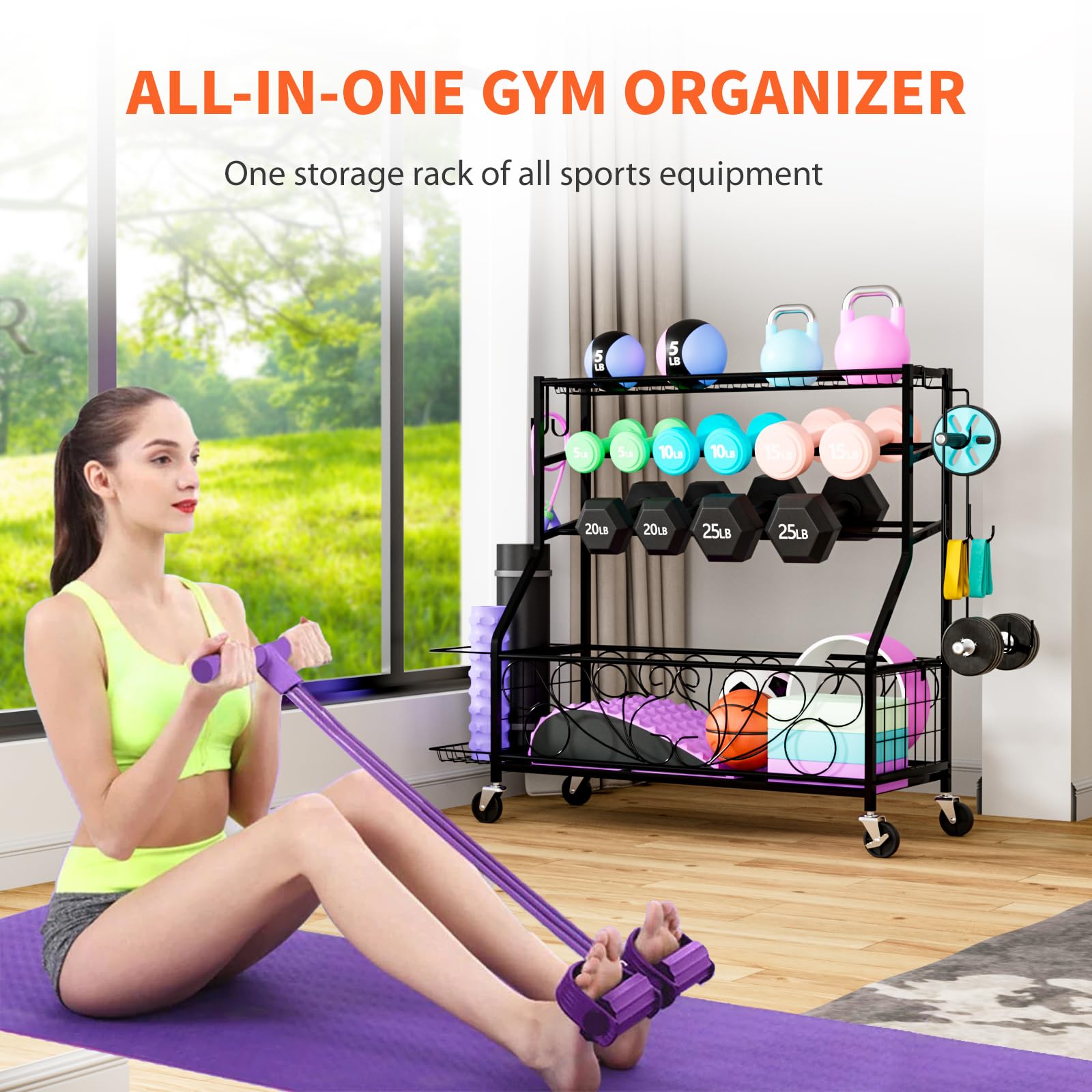 Snapklik.com : Weight Rack For Dumbbells, Yoga Mat Storage Rack, Home ...