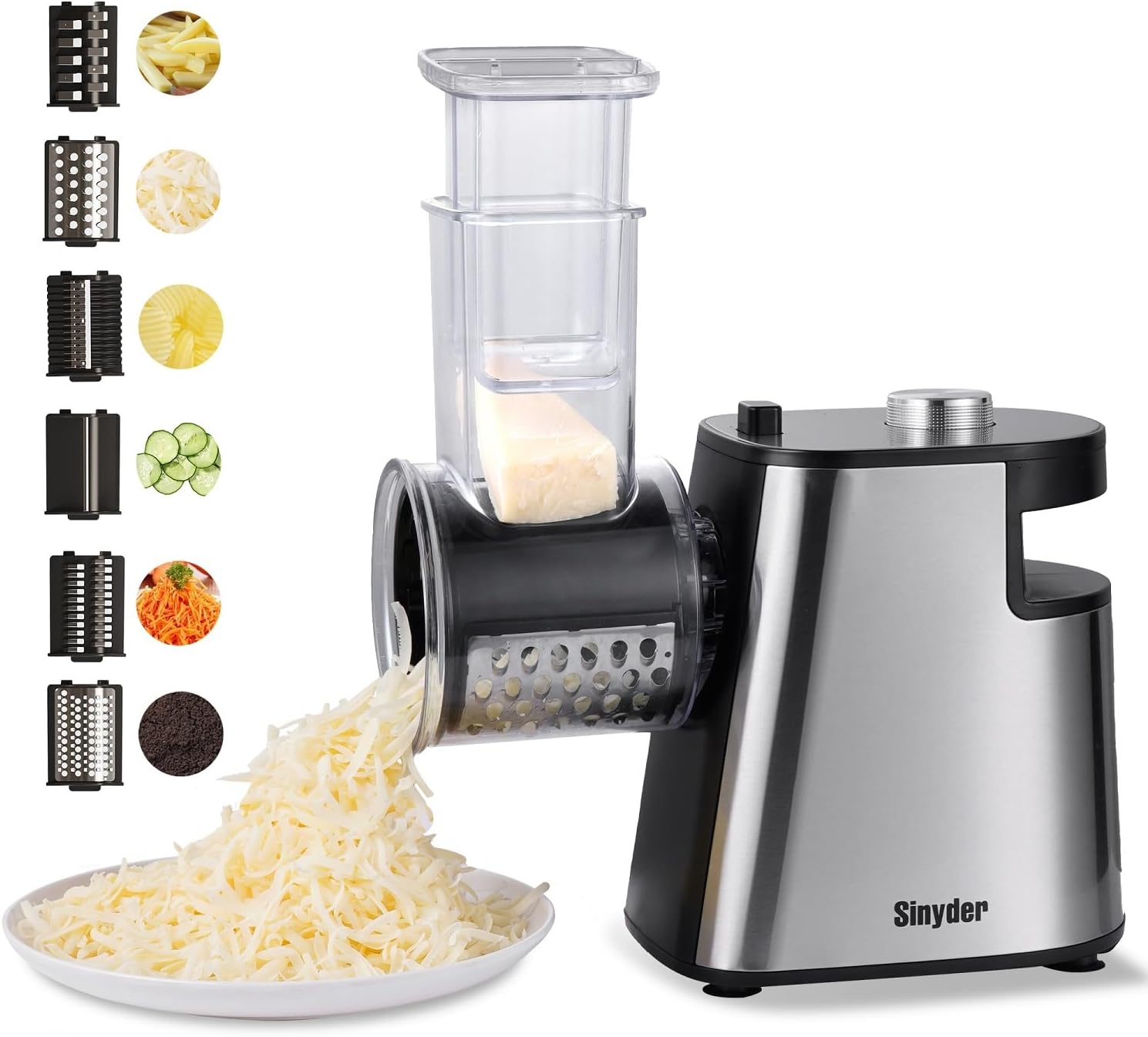 Amazon.com: Rotary Cheese Grater Vegetable Shredder Mandoline Stainless ...