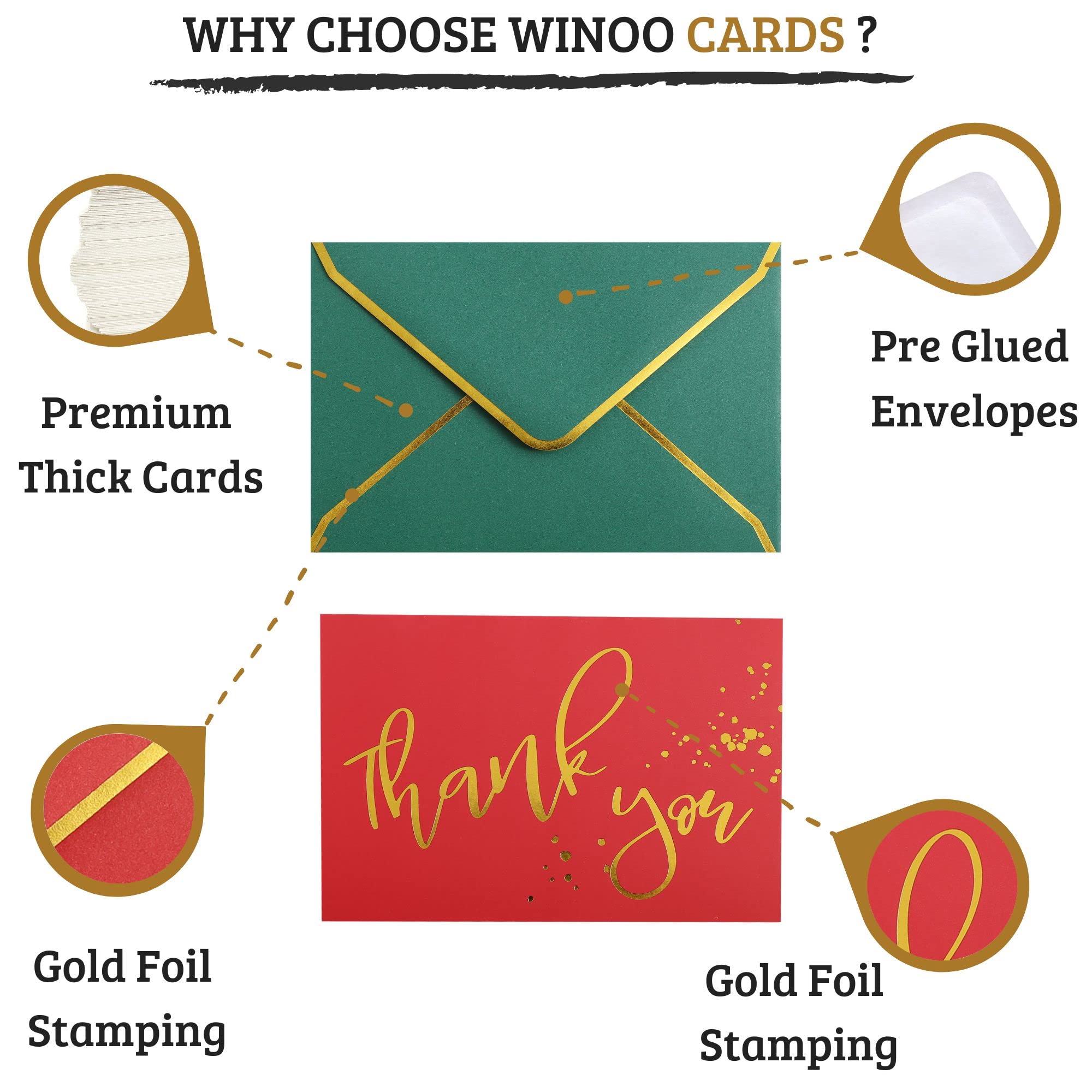 Snapklik.com : Winoo Design Heavy Duty Thank You Christmas Cards Boxed