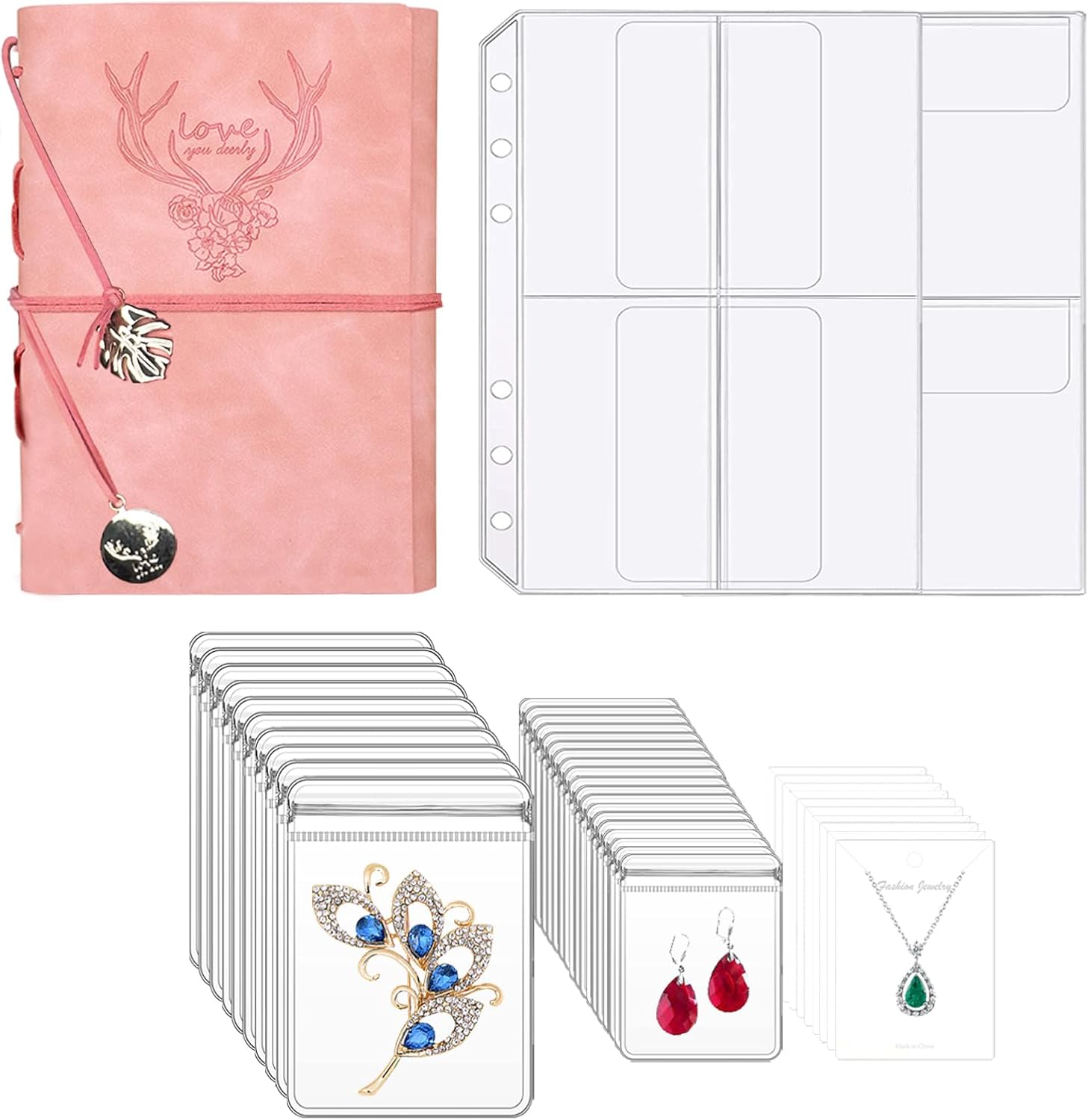 Amazon.com: Verkigle Travel Jewelry Organizer, A5 Binder Jewelry ...