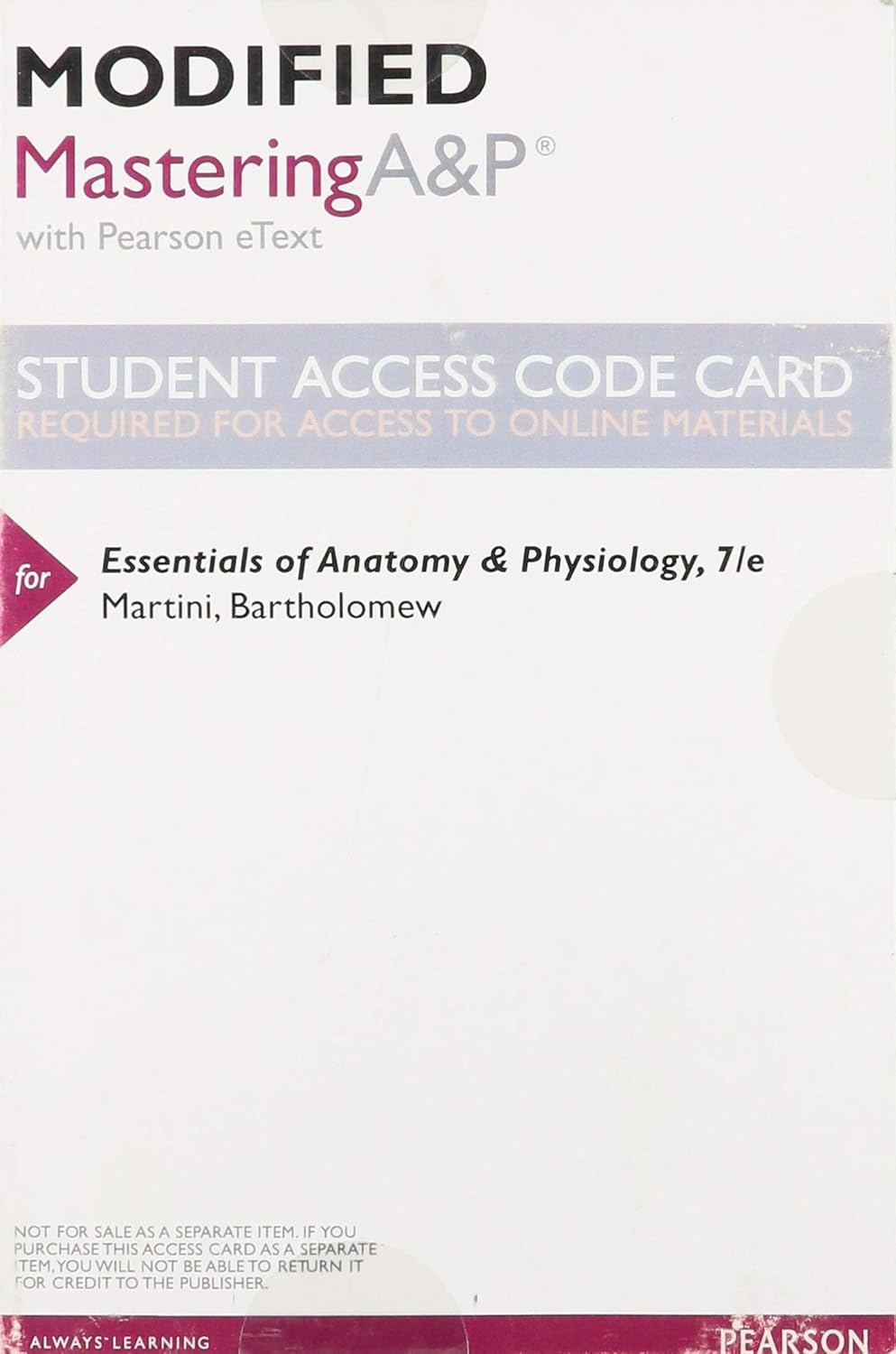 Modified MasteringA&P with Pearson eText - ValuePack Access Card - for Essentials of Anatomy ...