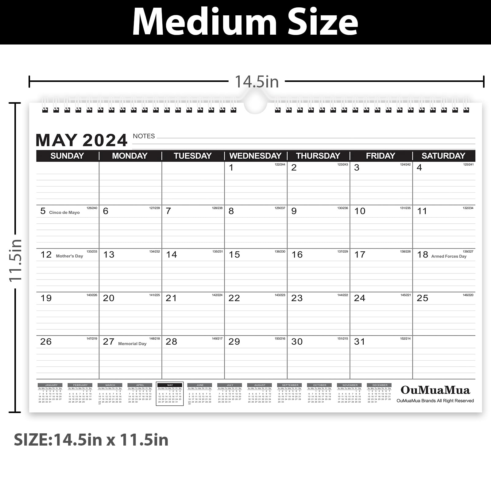 Snapklik.com : OuMuaMua Wall Calendar 2024-2025: Monthly Calendar From ...