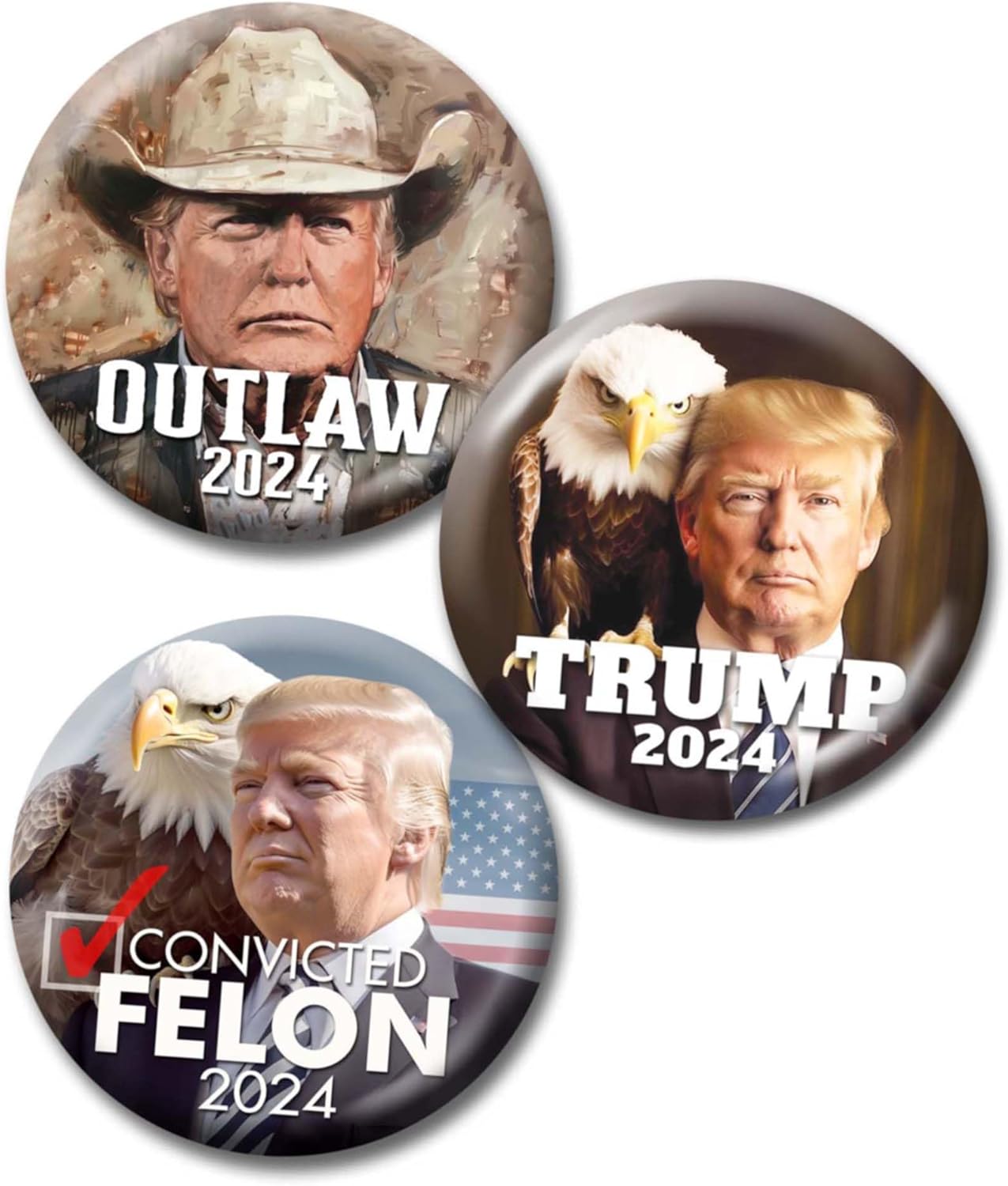 Amazon.com: Trump Buttons - 3 Pack 2.25 inch Pins - Photo of Donald ...