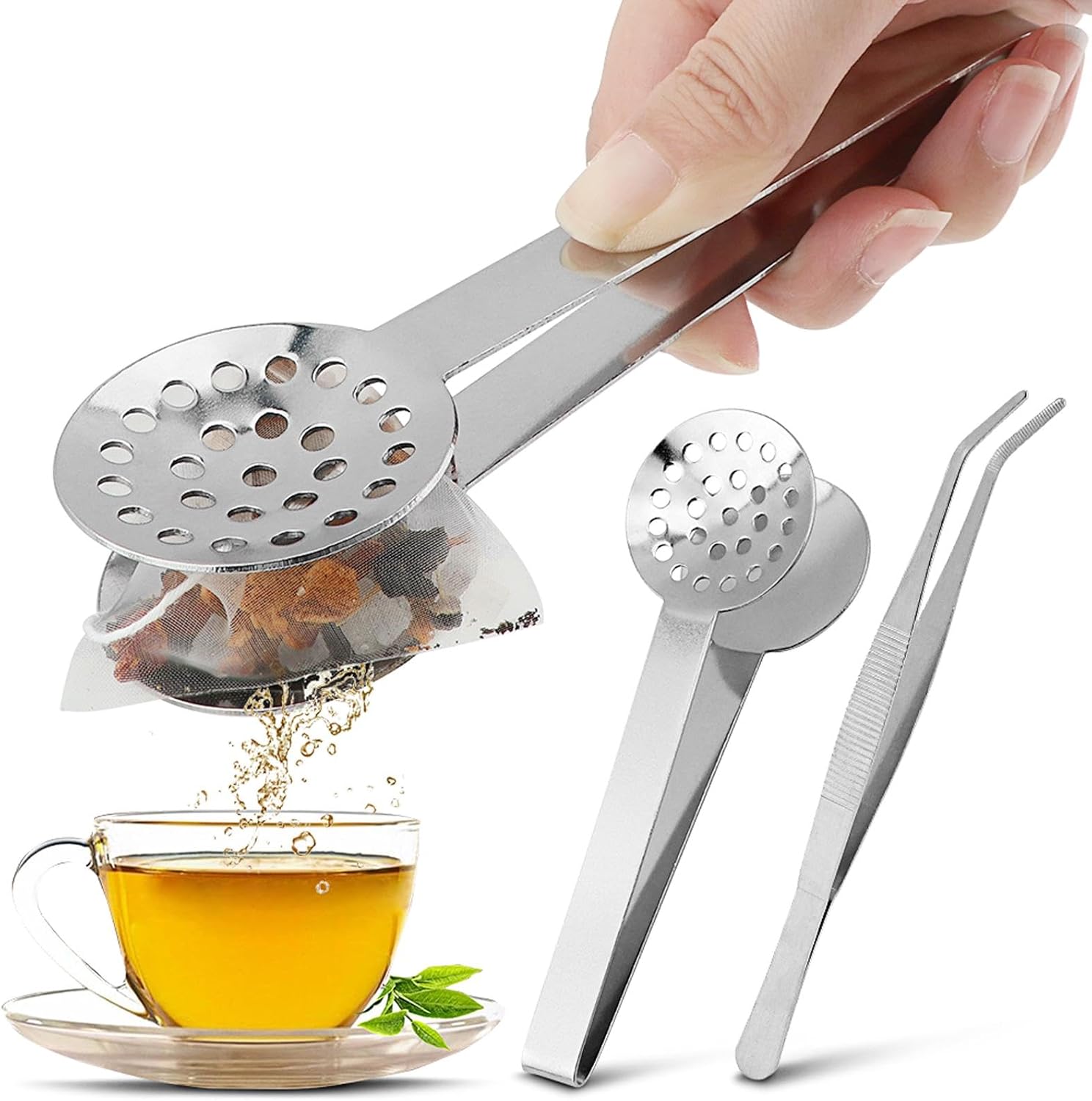 Amazon.com: Jaeskeclip 2 Pack Tea Bag Squeezer Tongs Strainer Grip,Tea ...
