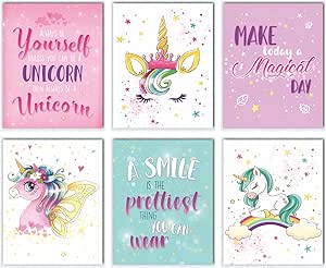 Amazon.com: L&O Goods Unicorn Rainbow Room Decor | Kid Inspirational ...