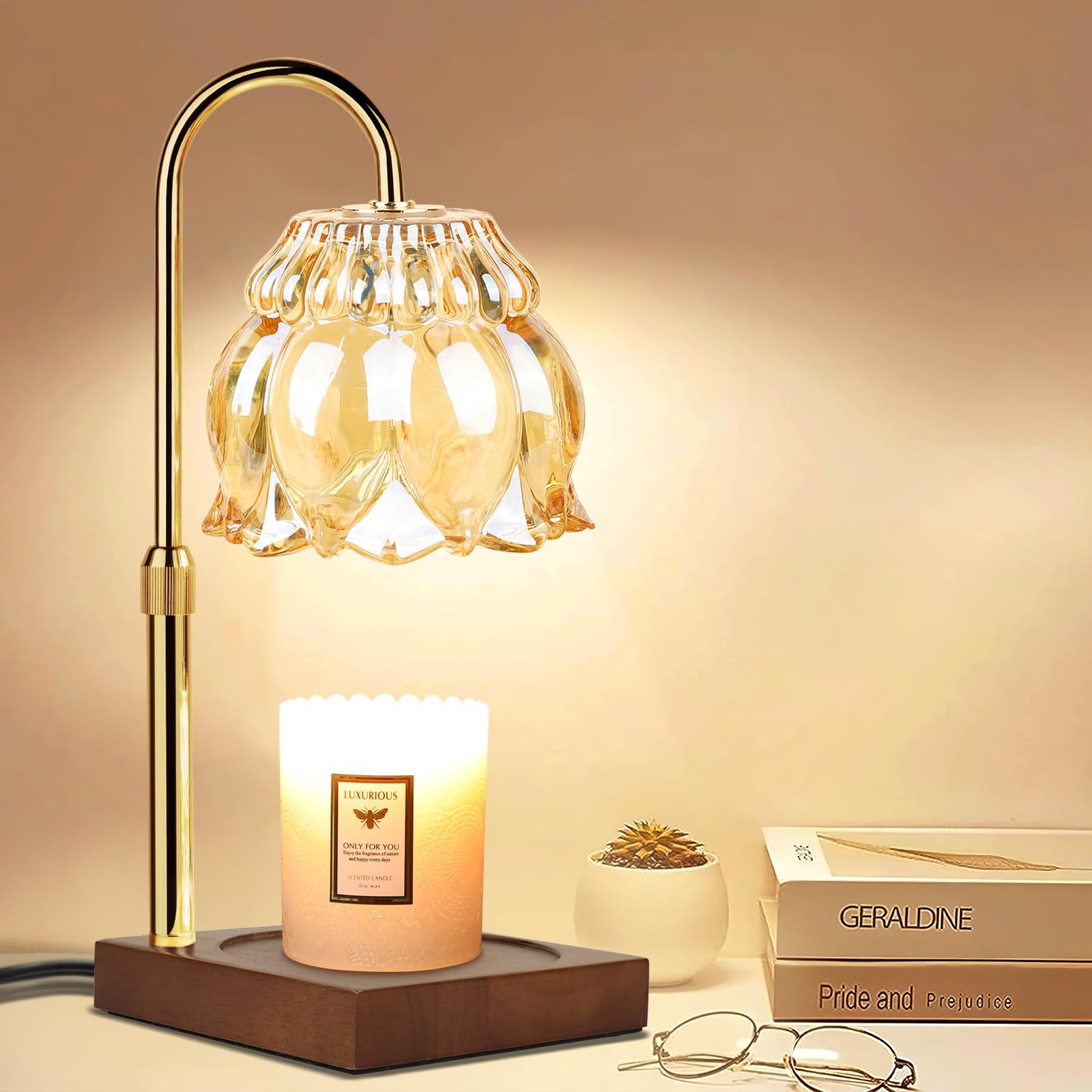 Amazon.com: GIEERE Flower Candle Lamp Warmer, Dimmable Candle Warmer ...