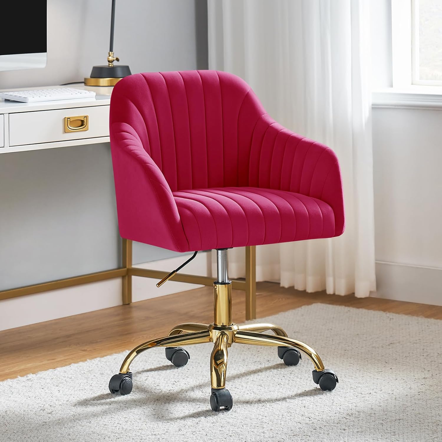 Amazon.com: TINA'S HOME Velvet Home Office Desk Chair with Gold Base ...