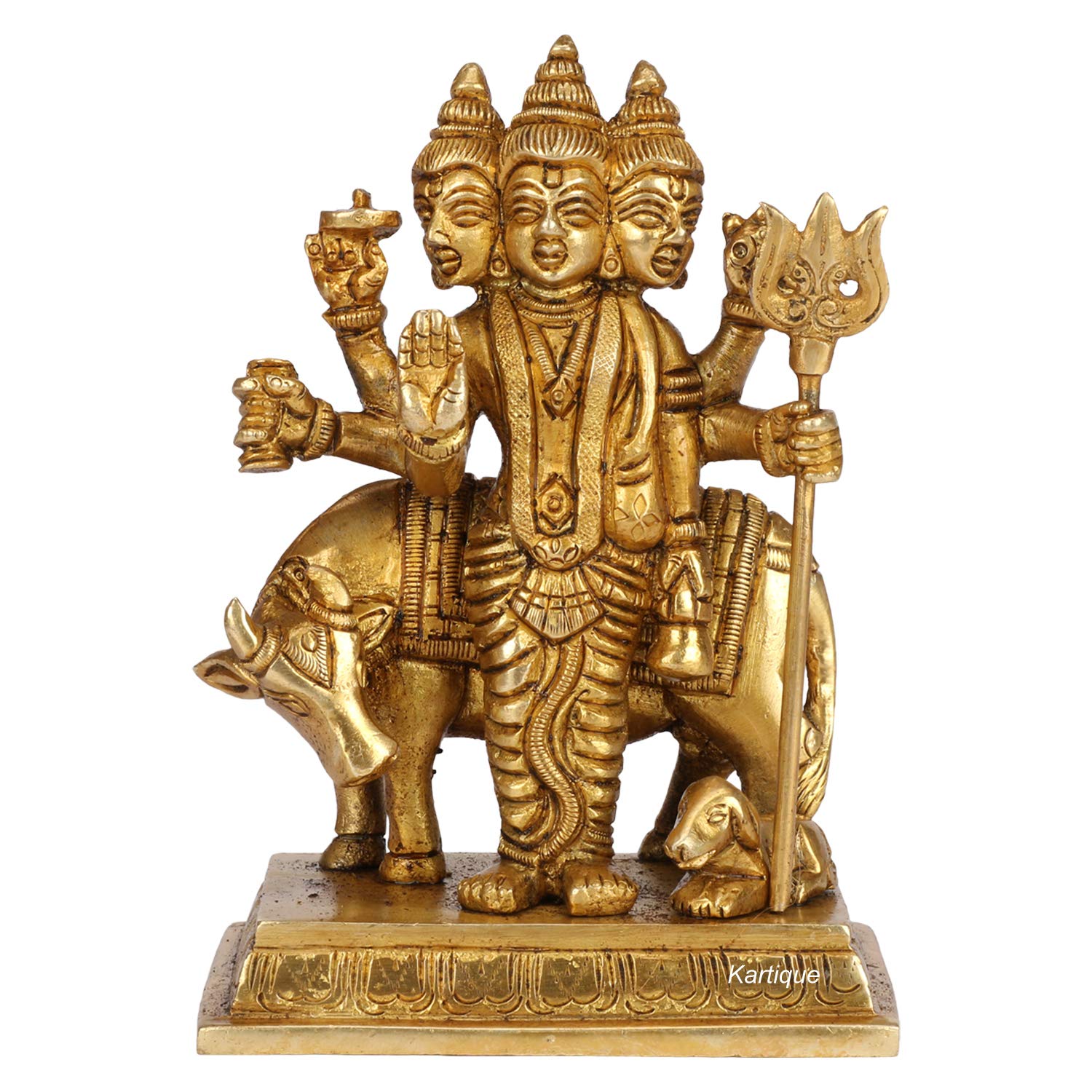 Buy Kartique Brass Statue Trimurti Brahma Vishnu Mahesh Figurine Idol ...