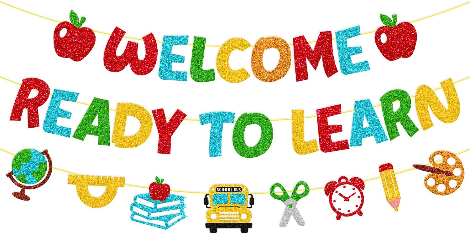 Amazon.com: Welcome Ready to Learn Banner Welcome Back to School Banner ...