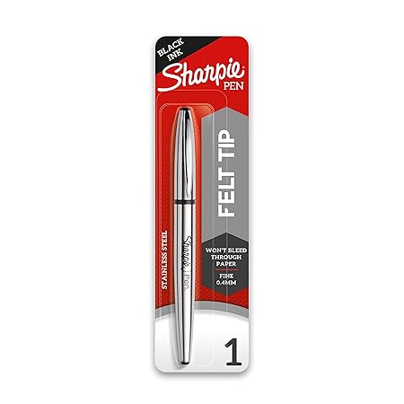 Sharpie Stainless Steel Pen Grip Fine Point Black Ink Pen (1800702) by ...