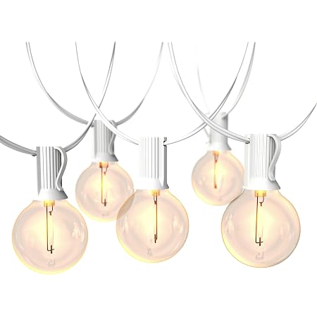 Amazon Basics Patio Incandescent String Light, 50 Feet, White - Amazon.com