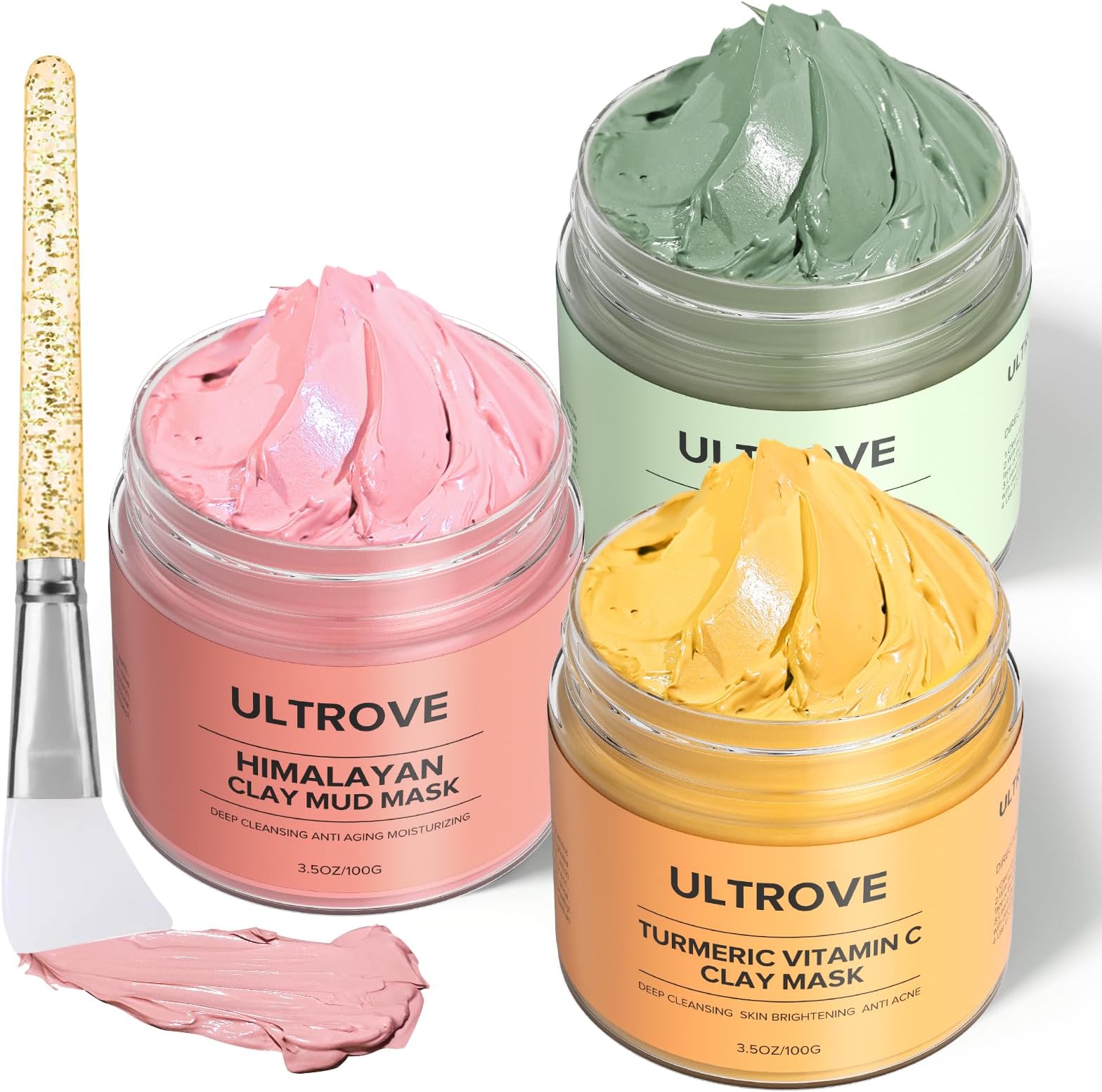Amazon.com : LUVCLAY Vitamin C and Turmeric Clay Mask for Face – Deep ...