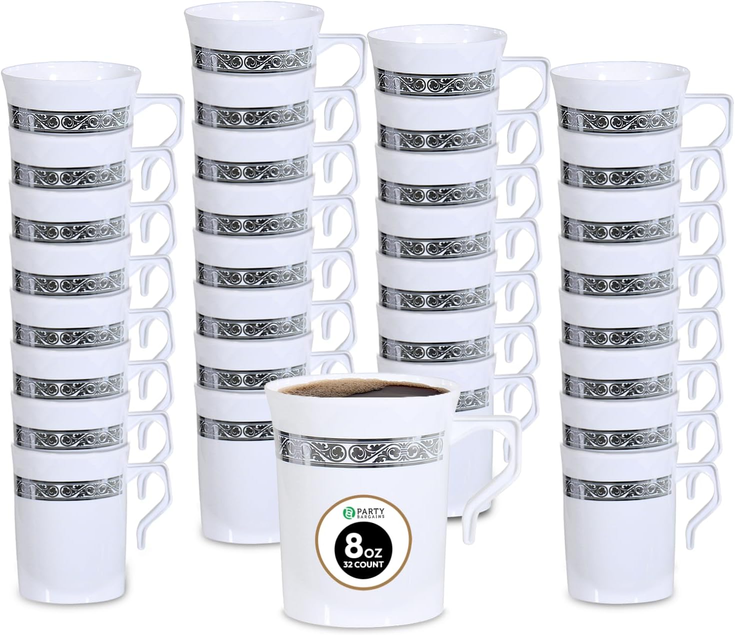 Amazon.com: BloominGoods 50 Heavyweight Disposable White Plastic 8 oz ...