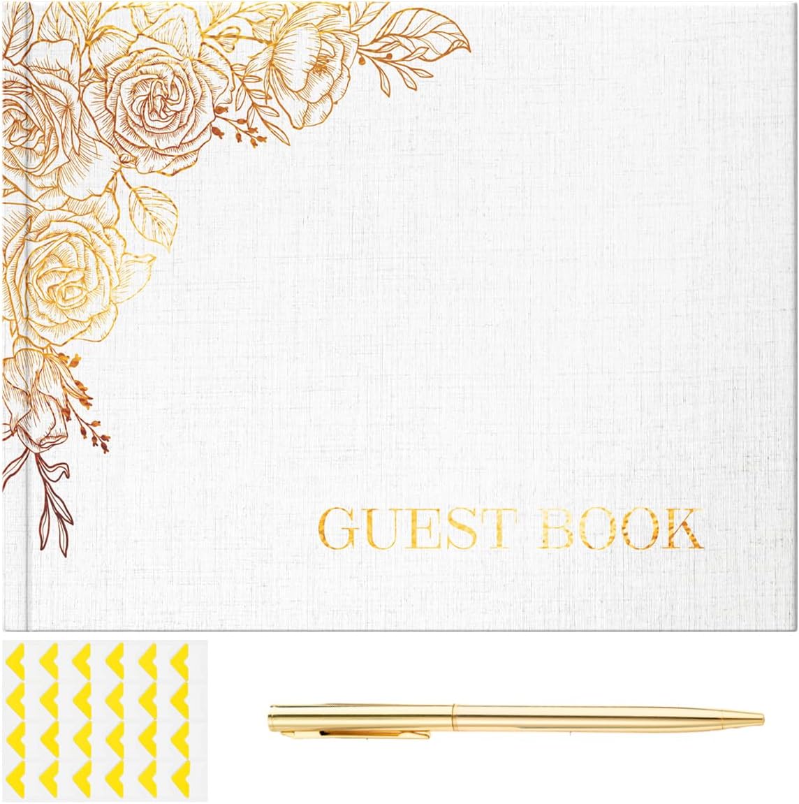 Amazon.com: Y & Y Power Wedding Guest Book, Linen Cover, Guest Book ...
