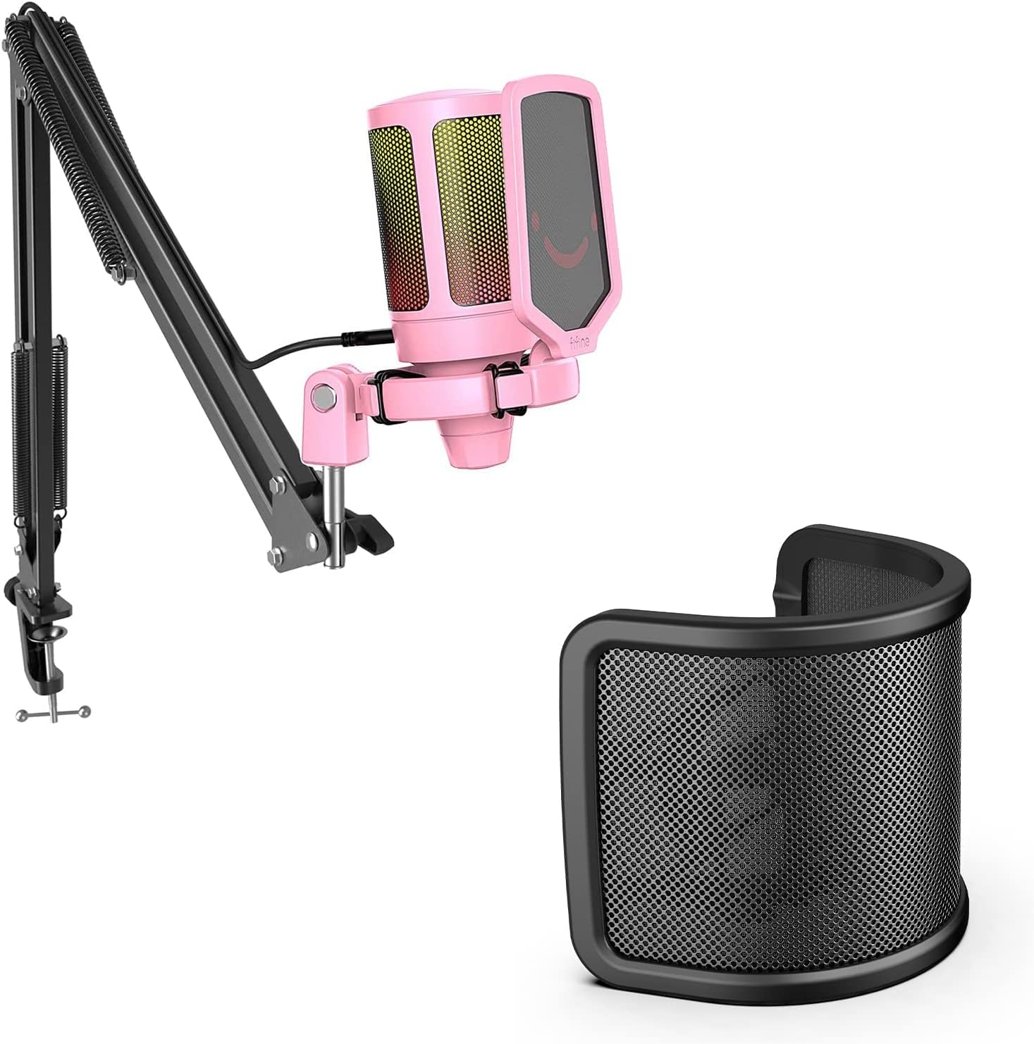 Amazon.com: FIFINE Gaming USB Microphone Kit, PC Streaming Computer RGB ...