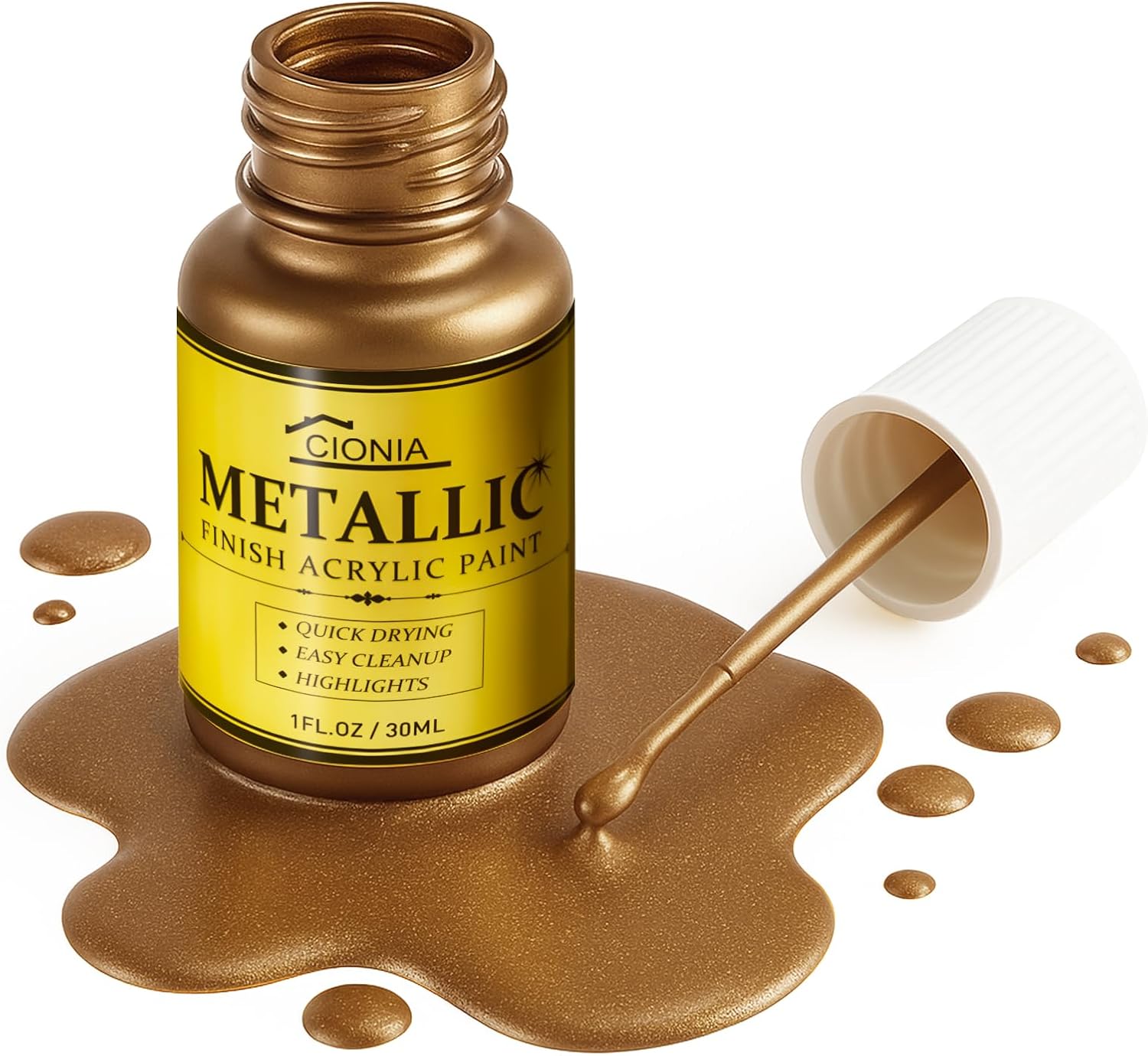 Amazon.com: Antique Gold Paint Metallic Acrylic, Gold Leaf Touch-Up ...