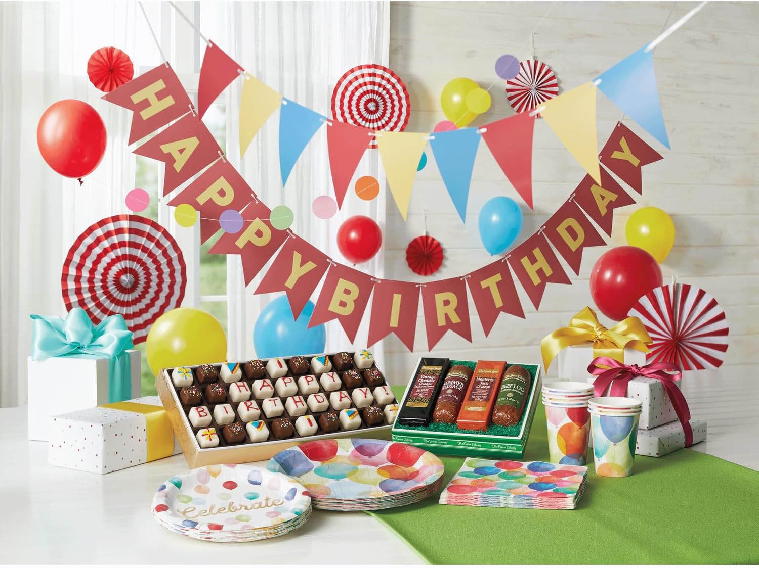 Amazon.com: The Swiss Colony Colorful Birthday Party Kit Deluxe: Stress ...