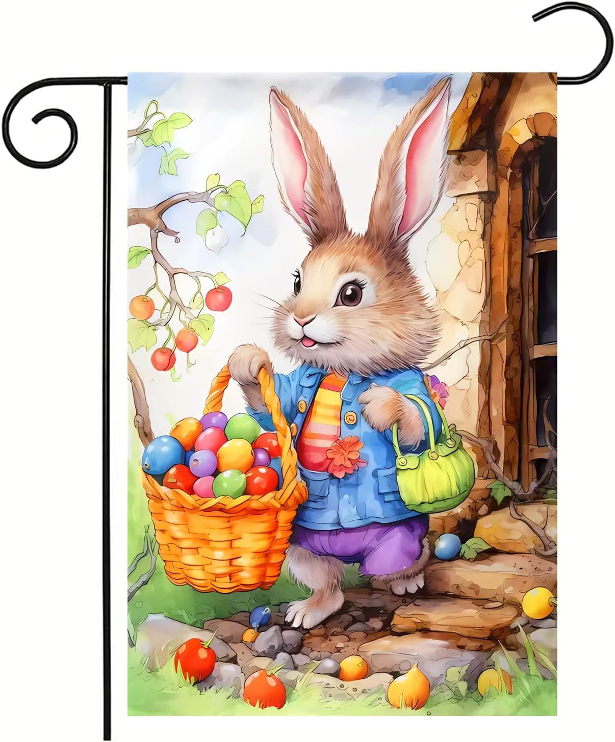 Amazon.com : Easter Garden Flag 12x18 Inch Double Sided Happy Easter ...