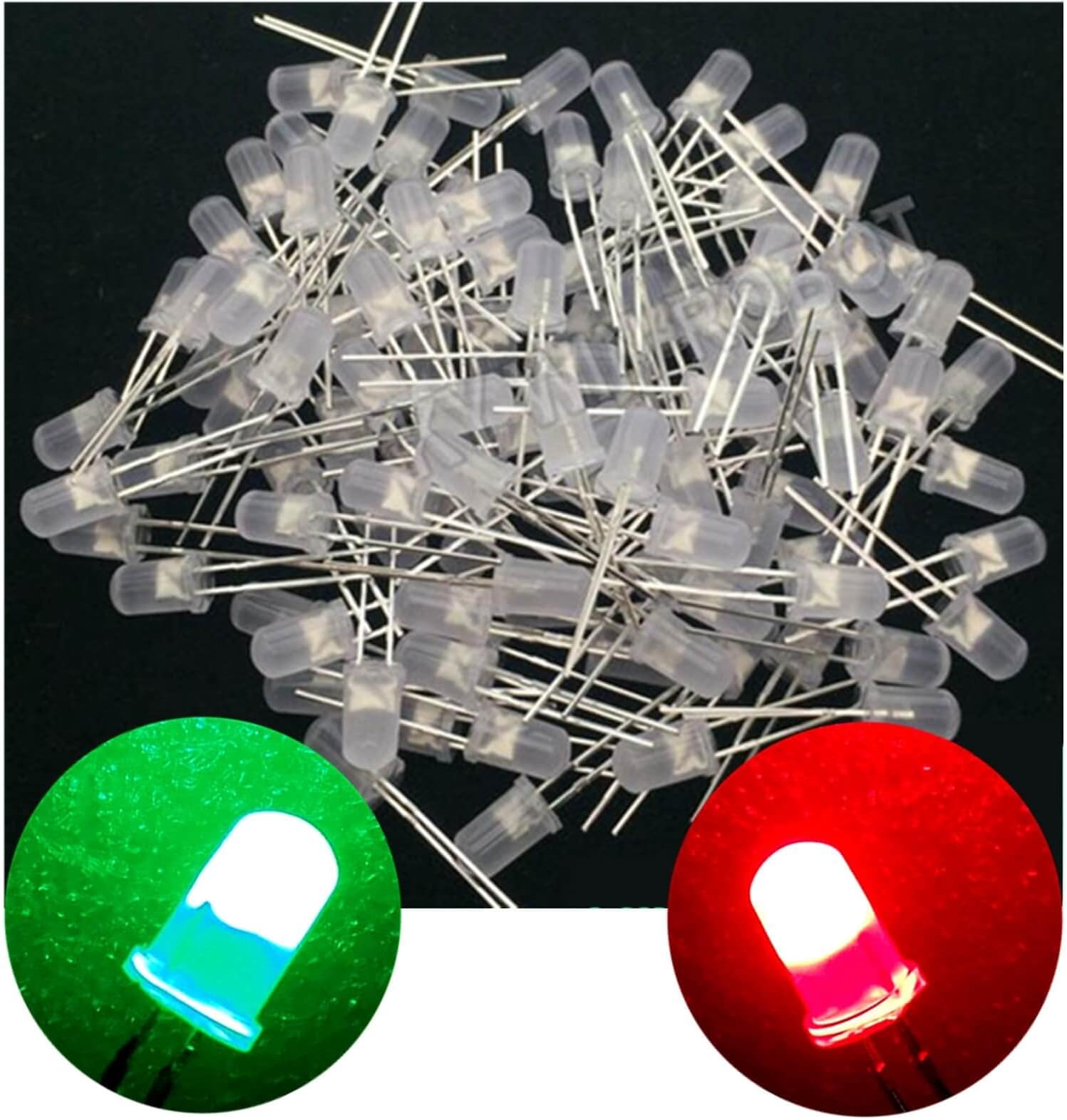 Amazon.com: 100PCS 5mm Dual Bi Color Polar Changing Red/Green Led ...