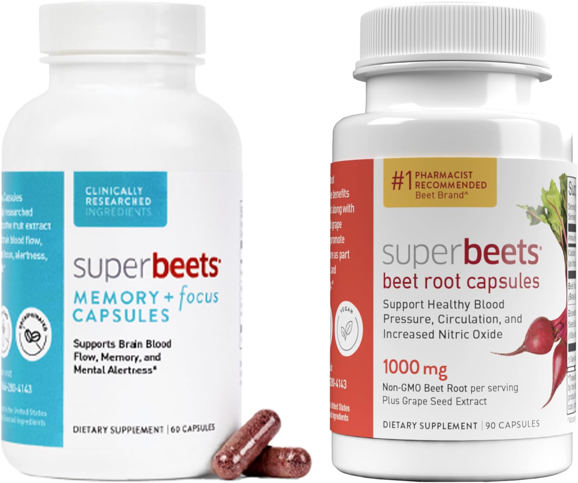 Amazon.com: humanN SuperBeets Memory + Focus Capsules & SuperBeets Beet ...