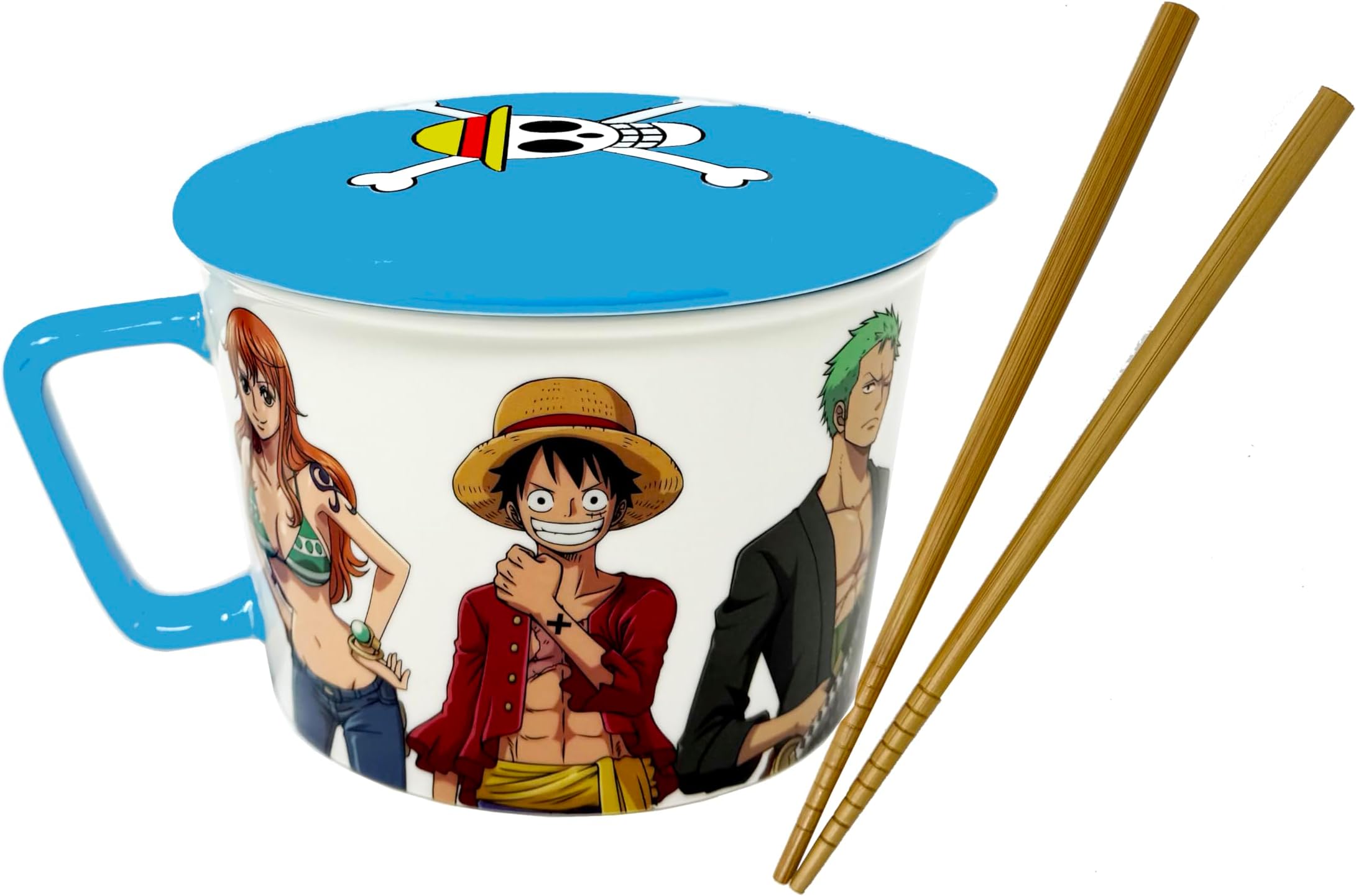 Amazon.com: JUST FUNKY One Piece Ramen Bowl Set with Lid and Chopsticks ...