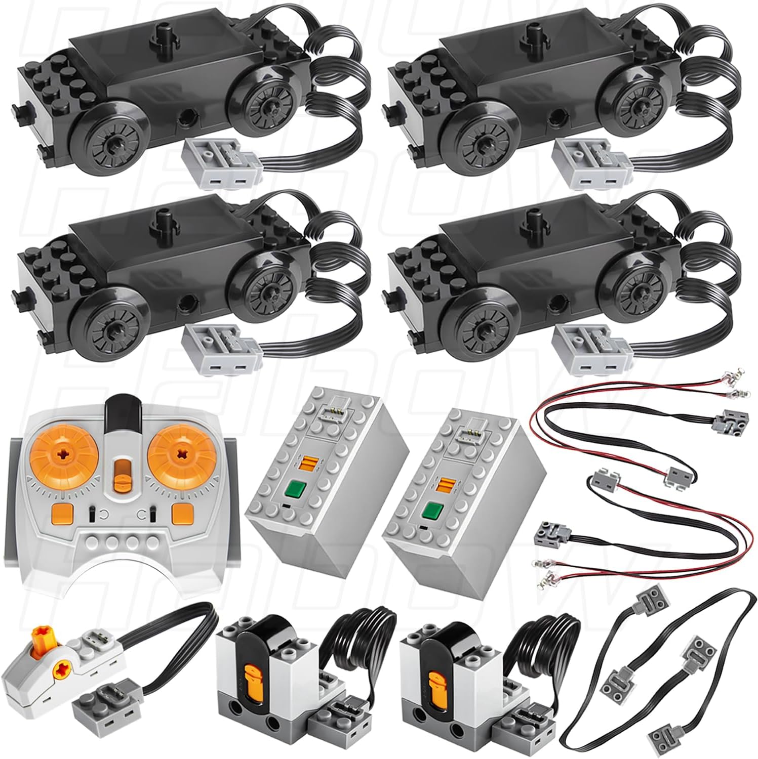 Habow 38Pcs Power-Function Technic-Parts Kit Train-Motor IR Speed ...